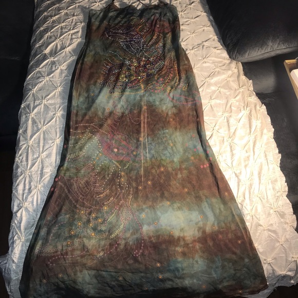 Hottie | Dresses | Hottie Floral Print Maxi Mermaid Bling Dress | Poshmark